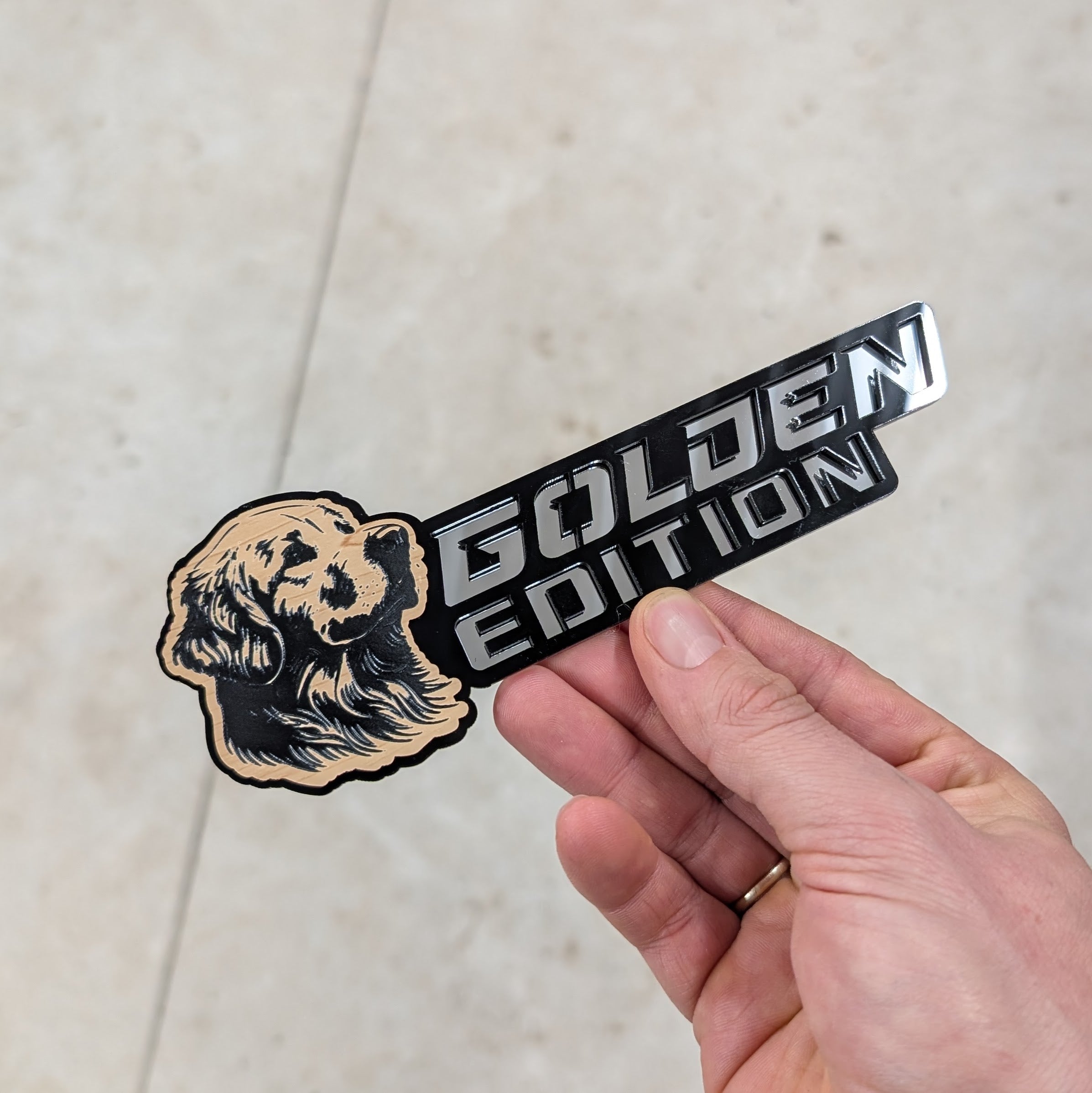 Golden Retriever Edition Car Badge – Atomic Car Concepts