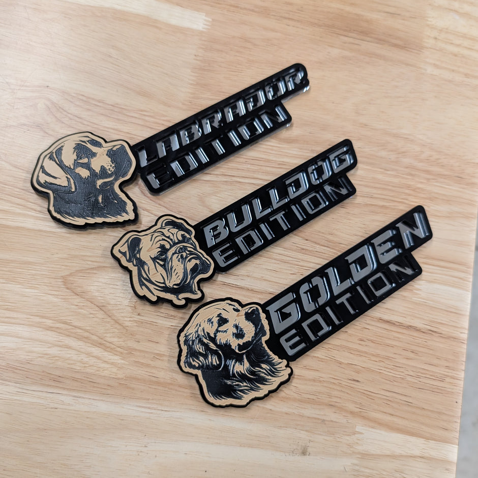 Dog Edition Car Badges – Atomic Car Concepts