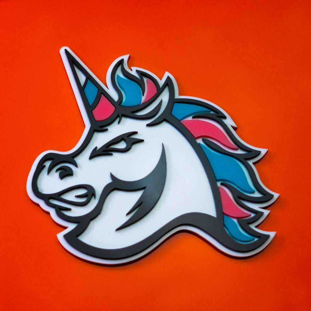 Angry Unicorn Icon Badge - Tape Mount – Atomic Car Concepts