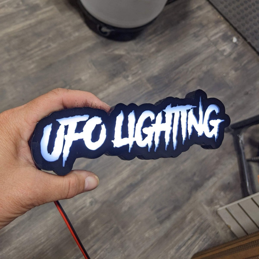 Custom LED Badge - Aggressive Font - Premium Countered Outline – Atomic ...