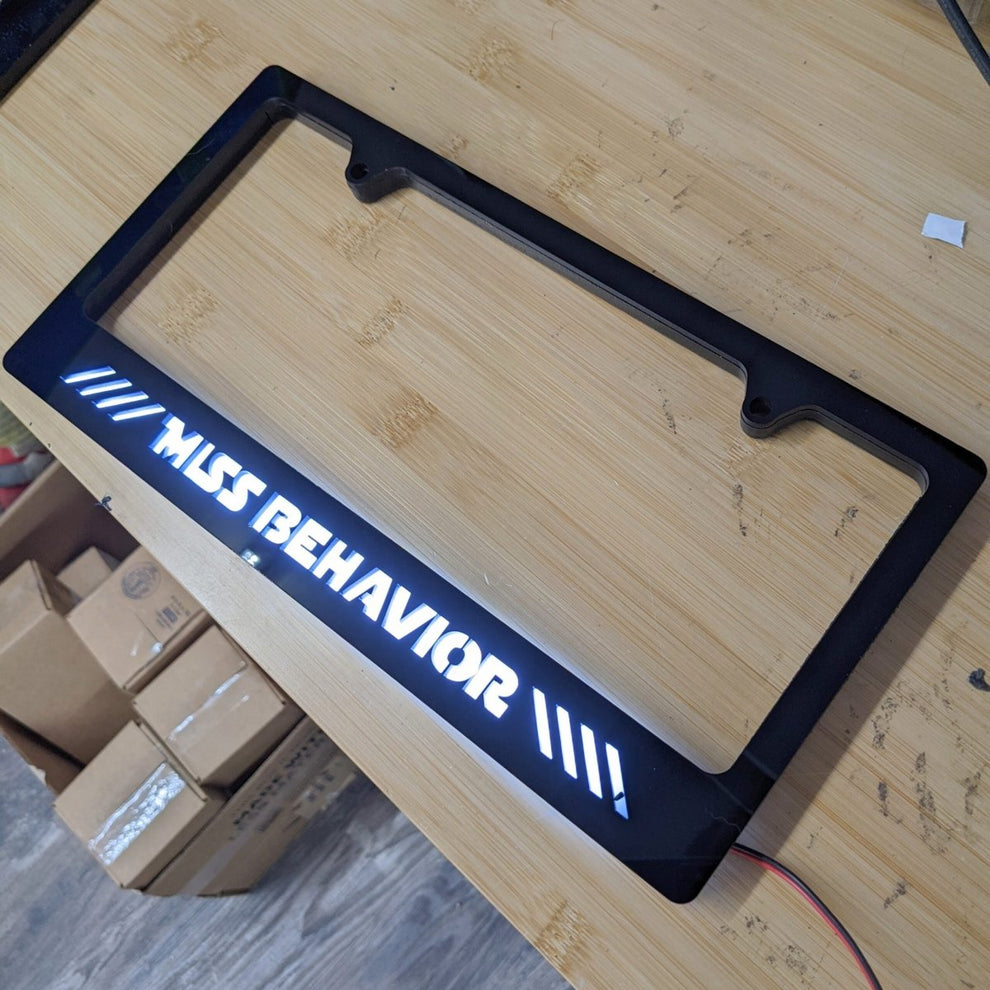 LED License Plate Border Frame - Star Font – Atomic Car Concepts